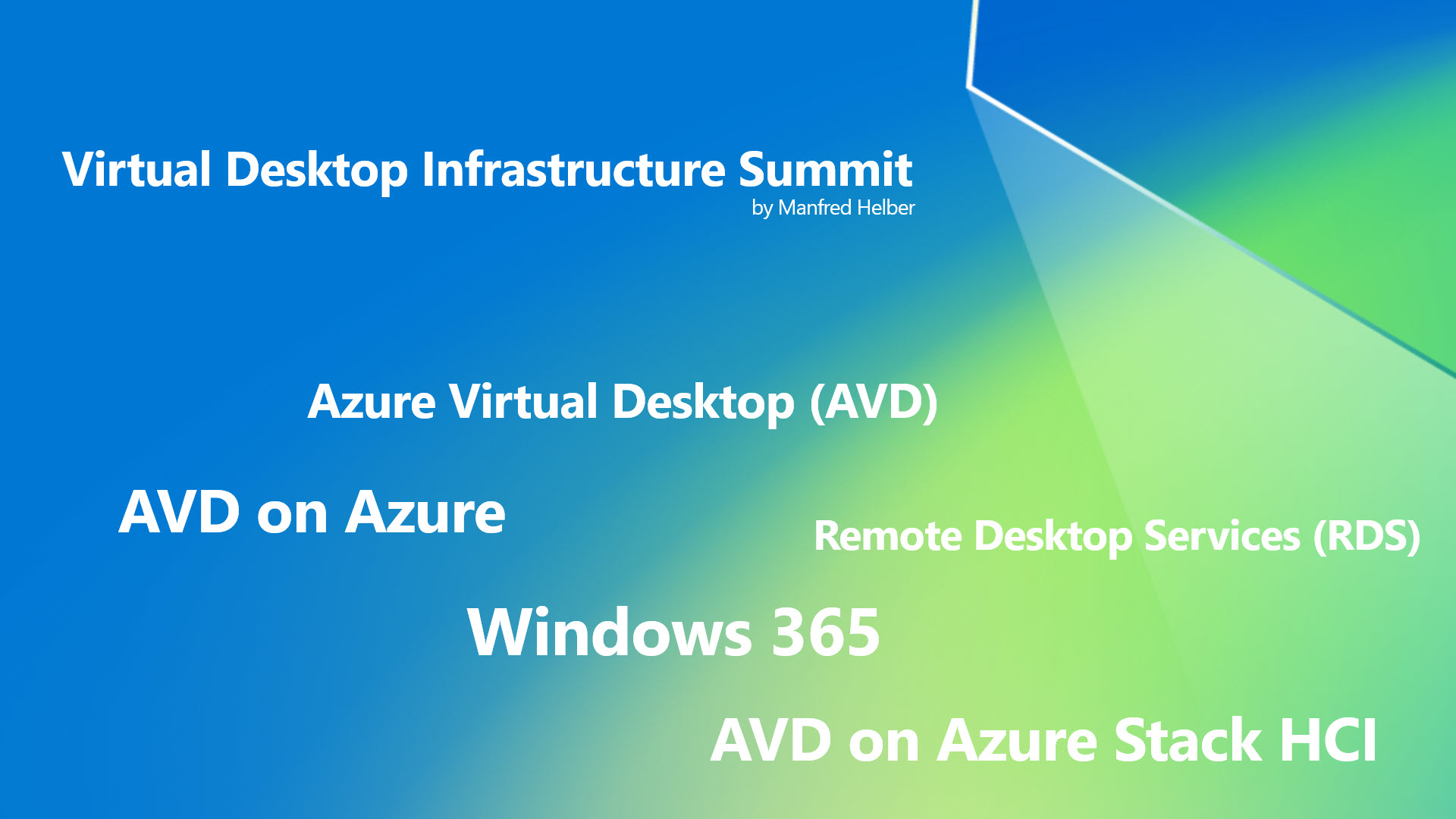 VDI Summit - Microsoft-Beratung von Manfred Helber
